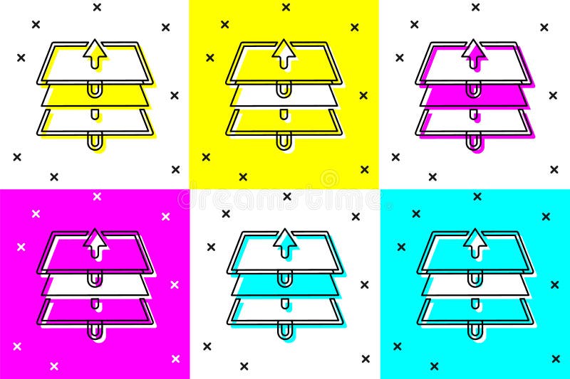 Set Layers Icon Isolated on Color Background. Vector Stock Vector ...