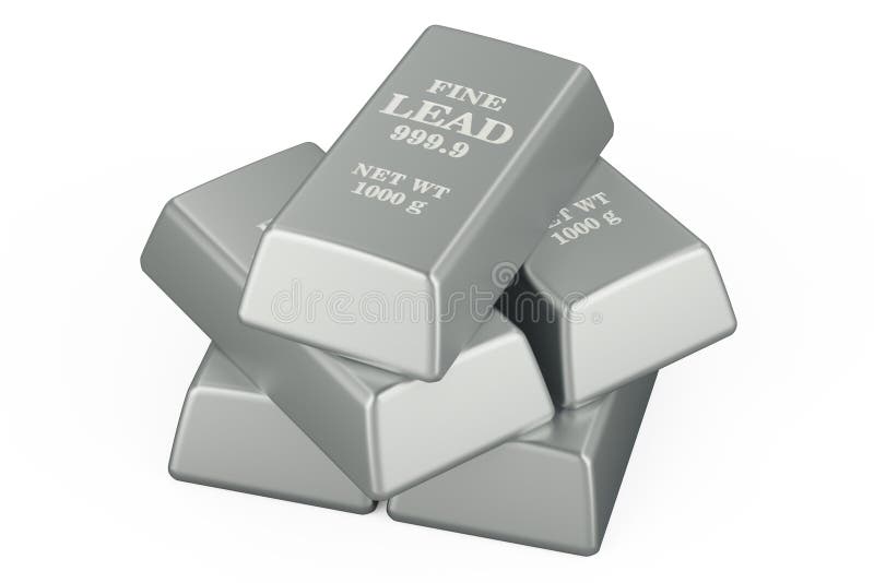 Set of Lead Ingots, 3D Rendering Stock Illustration - Illustration of ...