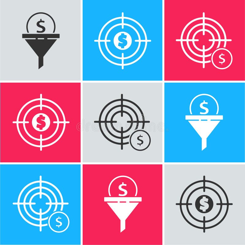 Set Lead Management, Target with Dollar and Target with Dollar Symbol ...