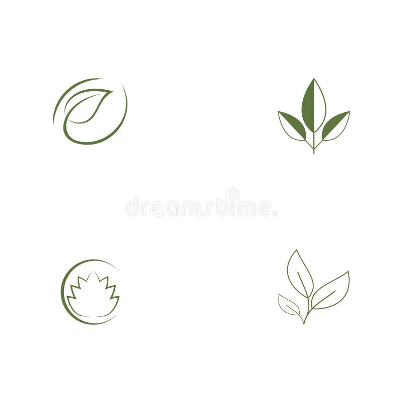 Set Leaf Line Icons Vector Leaves Logo Design Stock Vector ...