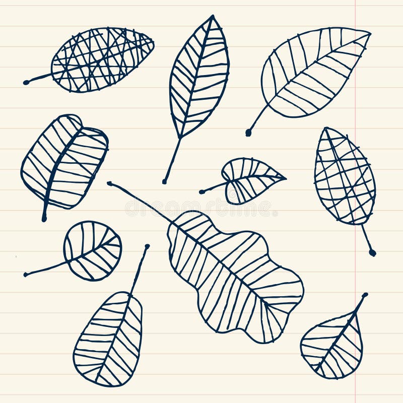 Set of Leaf Sketch for You Design Stock Vector - Illustration of autumn ...
