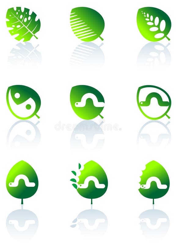 Leaves Icon Set Isolated Stock Illustrations – 85,746 Leaves Icon Set ...