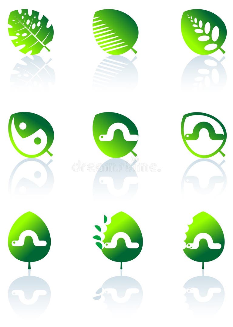 Leaves Icon Set Isolated Stock Illustrations – 81,499 Leaves Icon Set ...