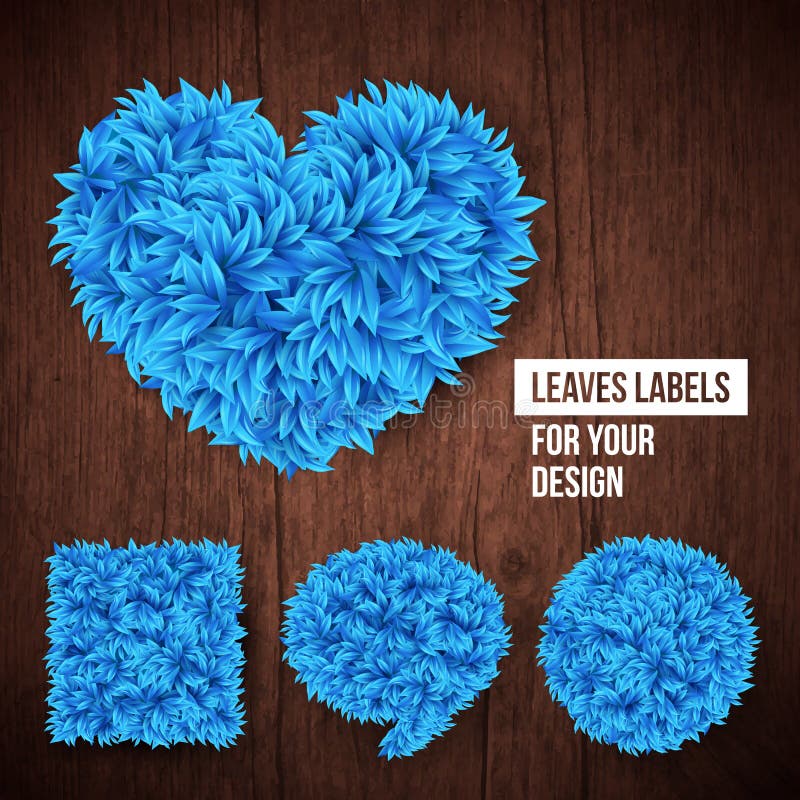 Set of Leaves Labels for Your Design. Stock Vector - Illustration of ...