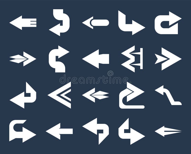 Set of Left Arrow, Right Arrow Icons Stock Vector - Illustration of ...