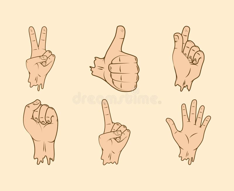 Set of left hands stock vector. Illustration of left - 224483077