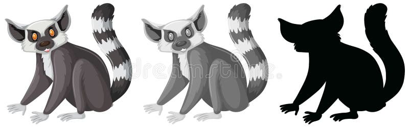 Set of lemur character stock vector. Illustration of character - 140335788