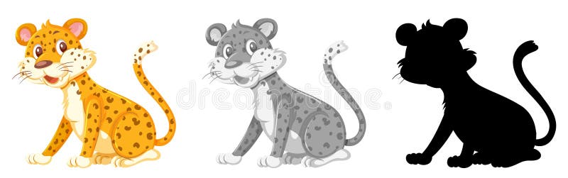 Set of leopard character stock vector. Illustration of safari - 149494506
