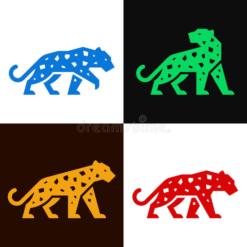 Set of Leopard, Leopard Logo Stock Vector - Illustration of template ...
