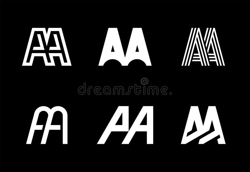 Set of letter AA logos stock vector. Illustration of icon - 293923067