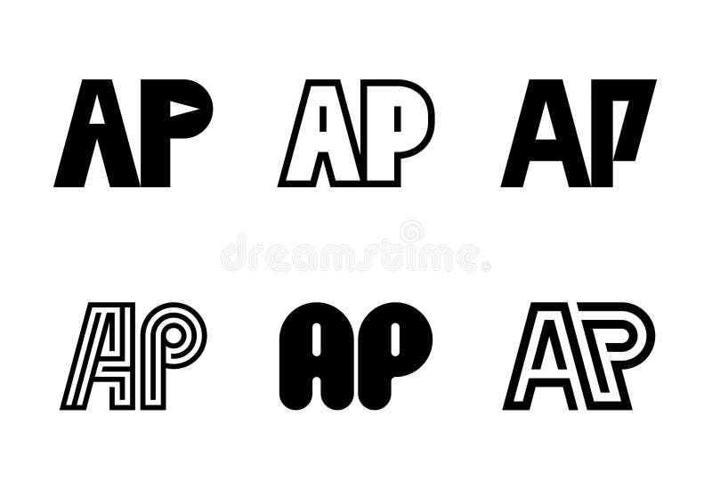 Set of letter AP logos stock vector. Illustration of logo - 288382937