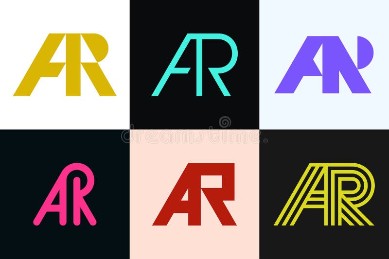 Set of letter AR logos stock vector. Illustration of flowing - 292138370