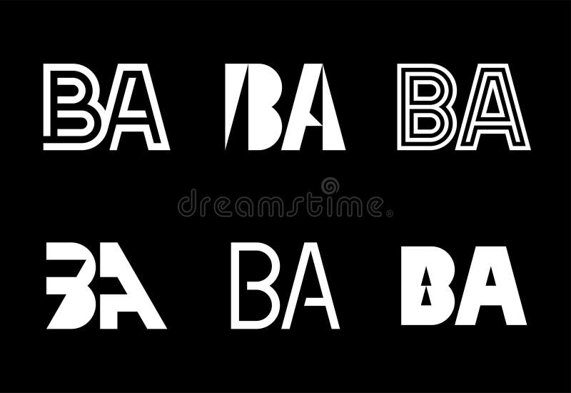 Set of letter BA logos stock vector. Illustration of business - 293927787