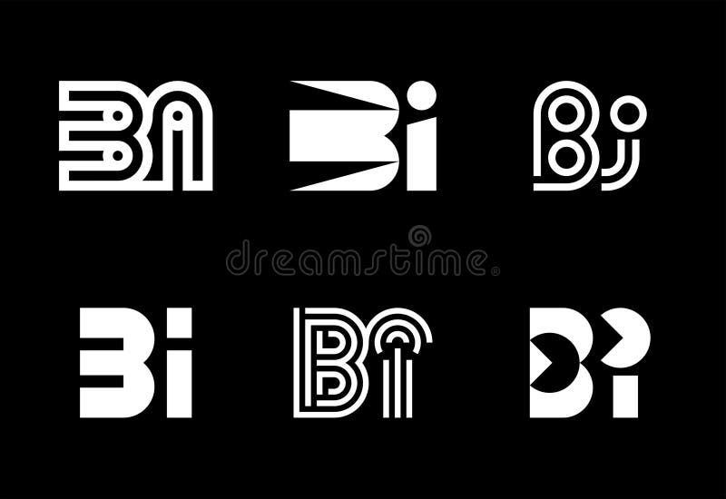 Set of letter BI logos stock vector. Illustration of logo - 293927772