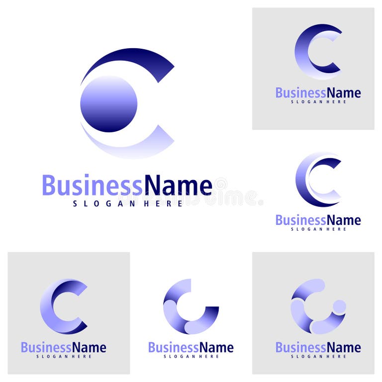 Set of Letter C Logo Design Vector. Creative Initial C Logo Concepts ...
