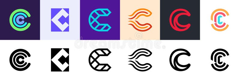 C Logo Collection Template Stock Illustrations – 1,621 C Logo ...