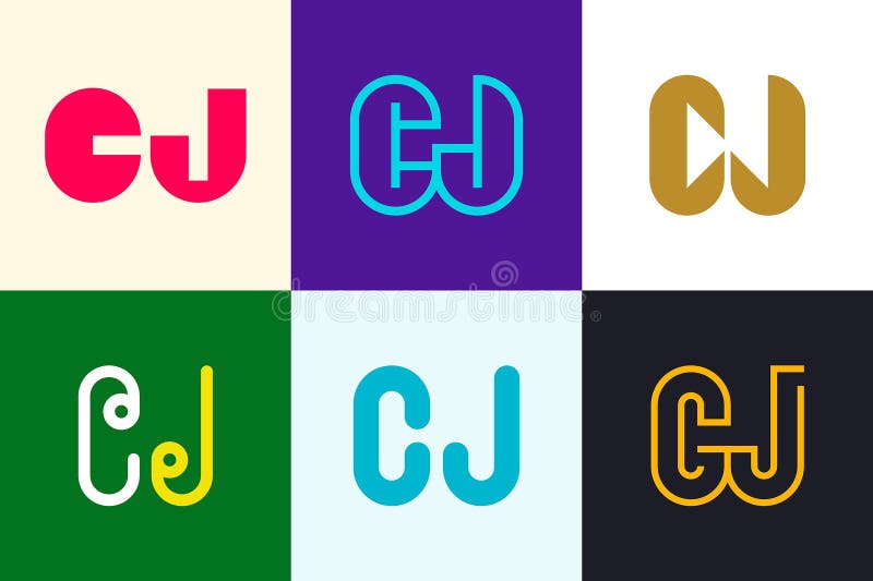 Set of letter CJ logos stock vector. Illustration of logo - 292175142