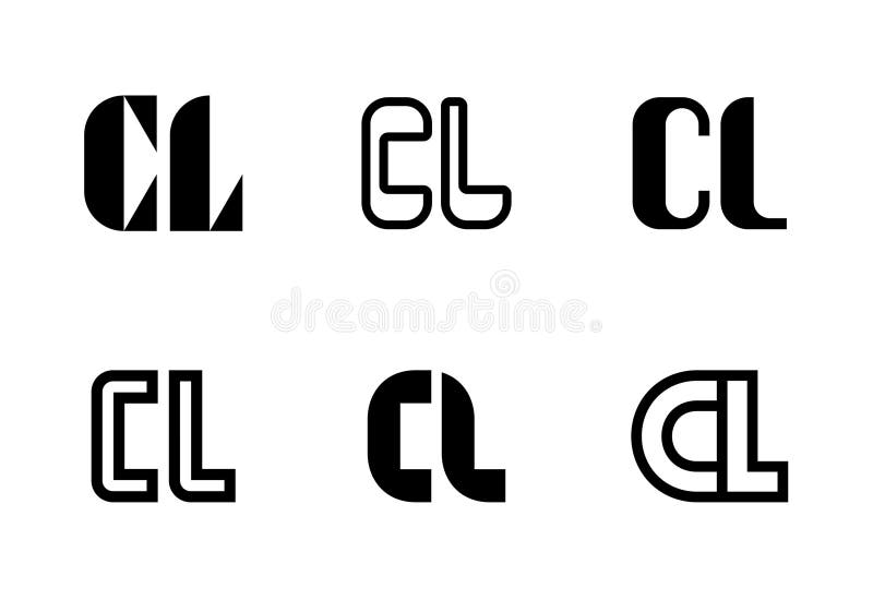 Set of letter CL logos stock vector. Illustration of design - 288392597