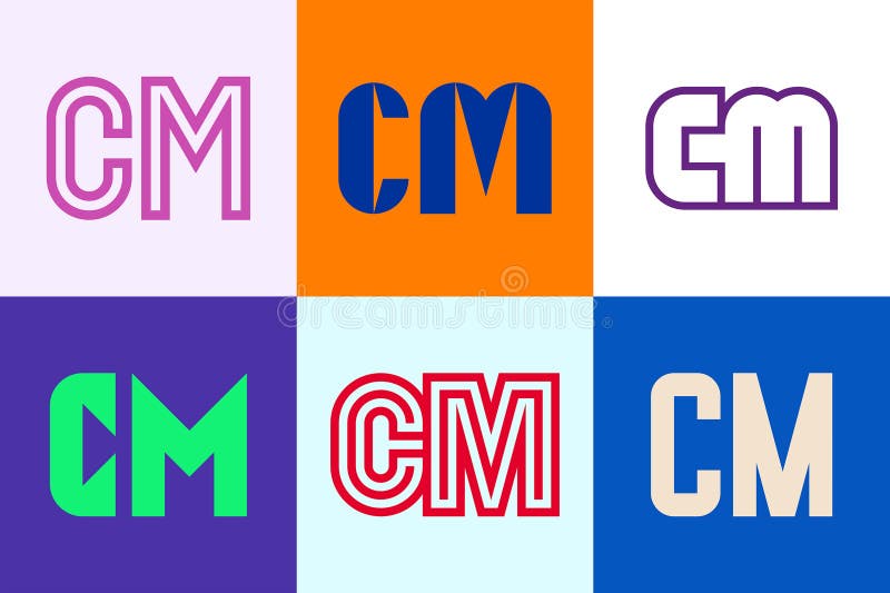 Set of letter CM logos stock vector. Illustration of blue - 292175135