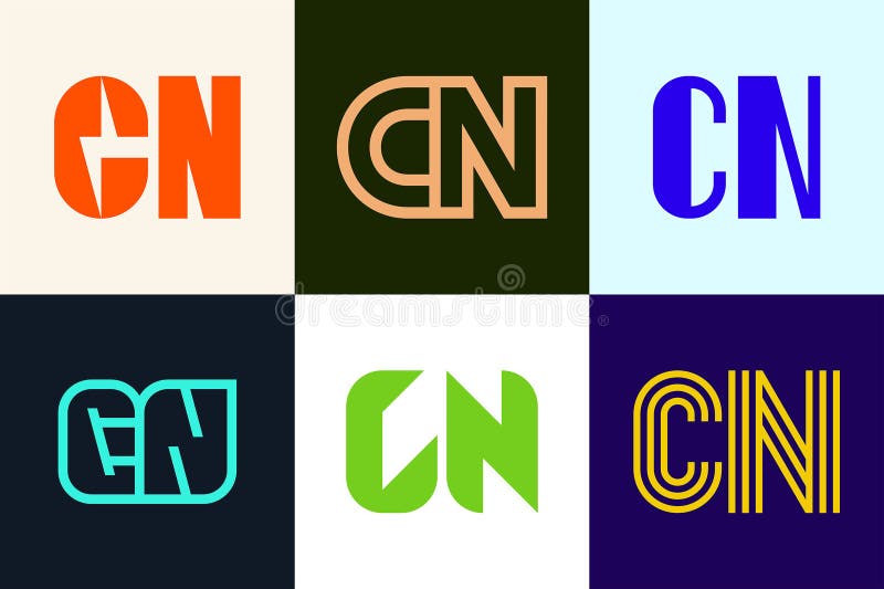 Set of letter CN logos stock vector. Illustration of arrow - 292175133