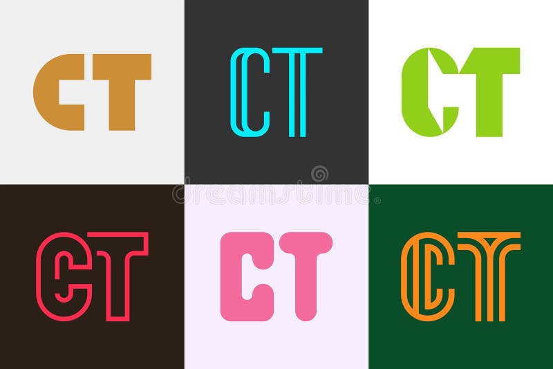 Set of letter CT logos stock vector. Illustration of collection - 292175117
