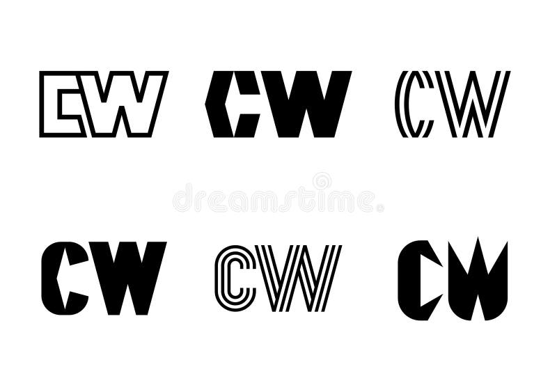 Set of letter CW logos stock vector. Illustration of element - 288392581