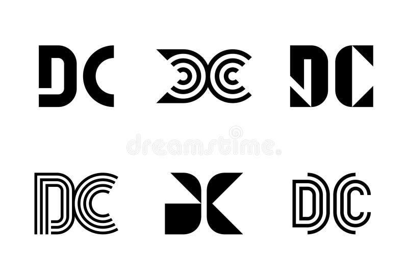 Set of letter DC logos stock vector. Illustration of flowing - 288394988