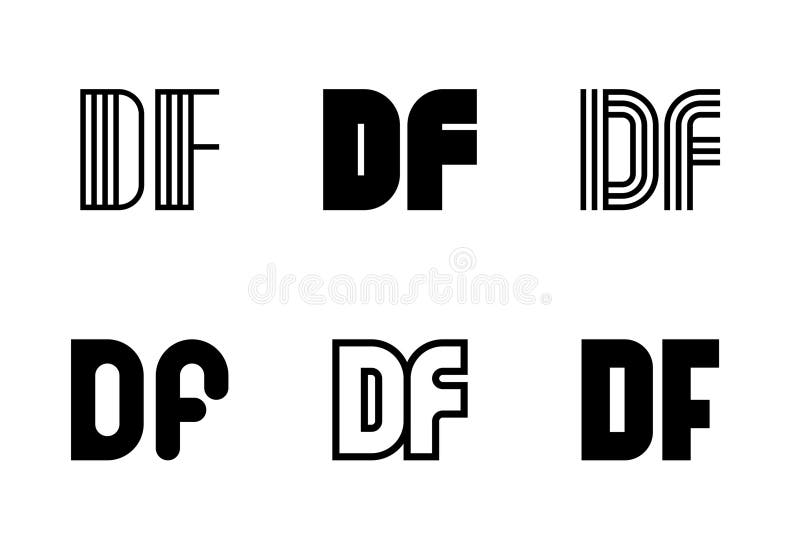 Set of letter DF logos stock vector. Illustration of line - 288394982