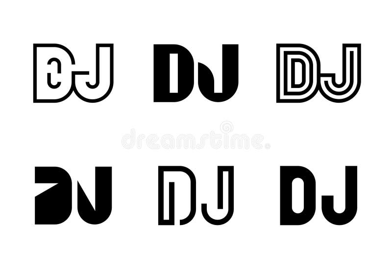 Set of letter DJ logos stock vector. Illustration of large - 288394978