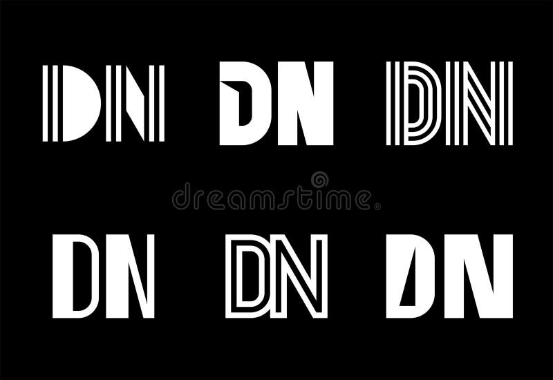 Set of letter DN logos stock vector. Illustration of button - 293935383