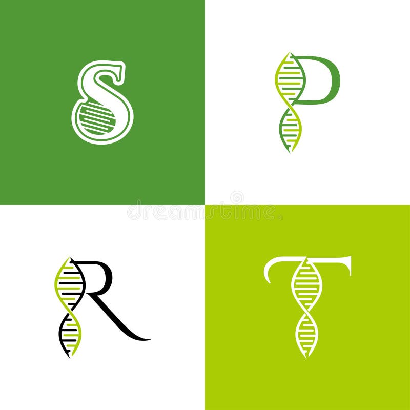 Set Letter DNA Logo Design Vector Stock Vector - Illustration of ...