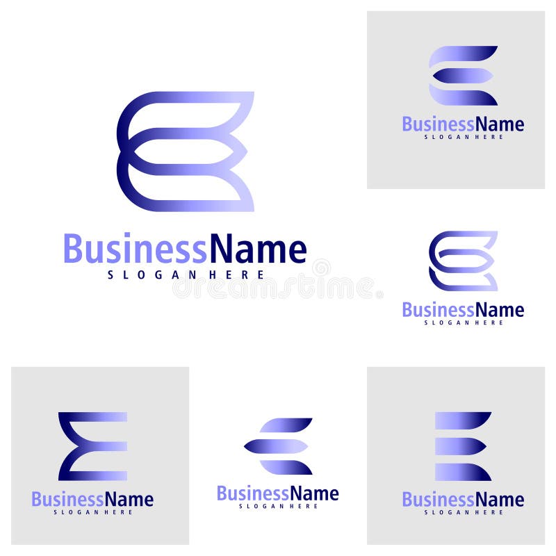 Set of Letter E Logo Design Vector. Creative Initial E Logo Concepts ...