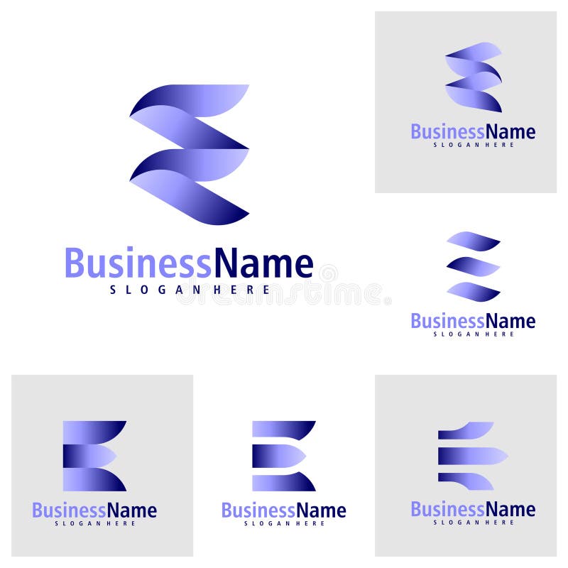 Set of Letter E Logo Design Vector. Creative Initial E Logo Concepts ...