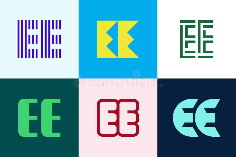 Set of letter EE logos stock vector. Illustration of flow - 292181594