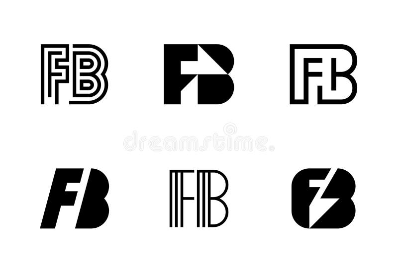 Set of letter FB logos stock vector. Illustration of flow - 288401026