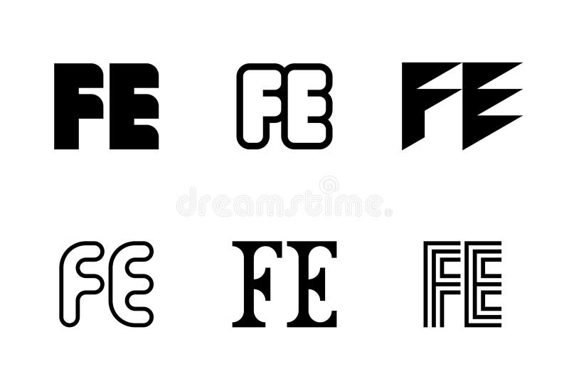 Set of letter FE logos stock vector. Illustration of line - 288401021