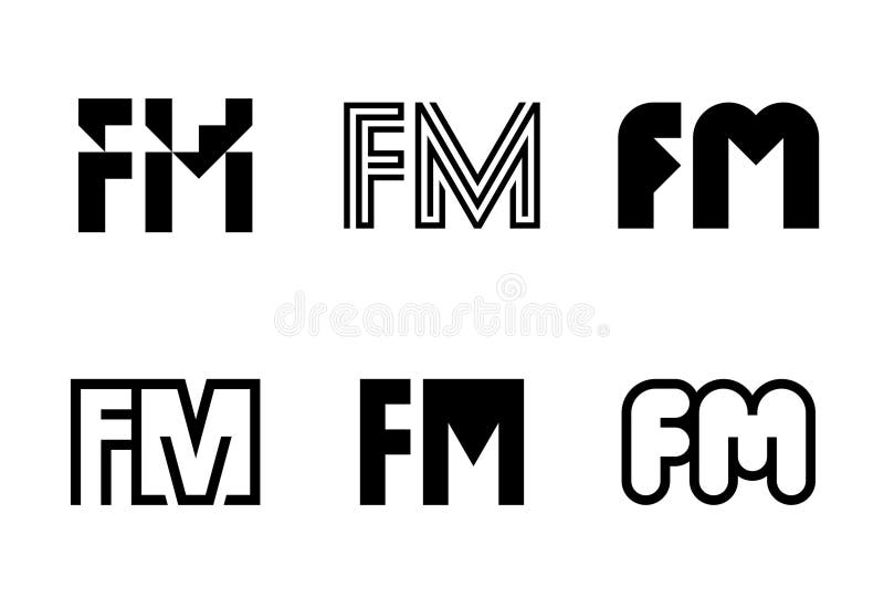 Set of letter FM logos stock vector. Illustration of button - 288401008