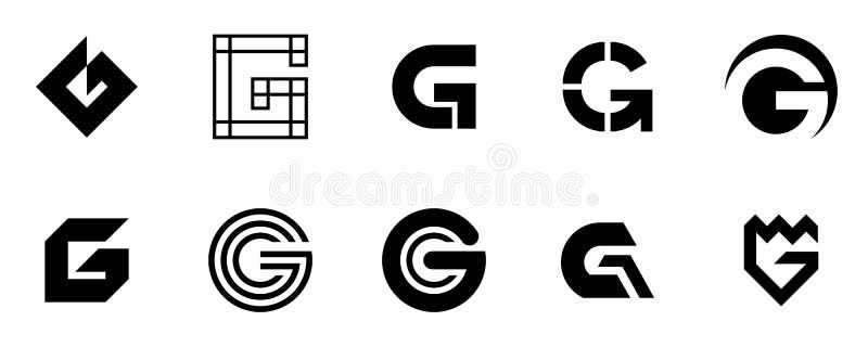 Set of letter G logo stock vector. Illustration of geometric - 131319630