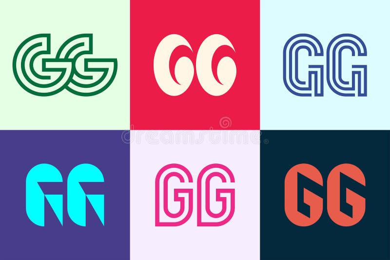 Set of letter GG logos stock vector. Illustration of large - 292232326