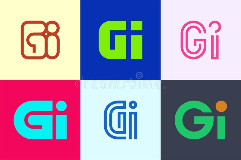 Set of letter GI logos stock vector. Illustration of abstract - 292232328