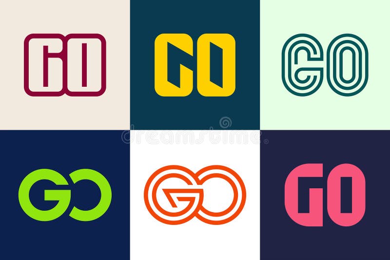 Set of letter GO logos stock vector. Illustration of icon - 292232339