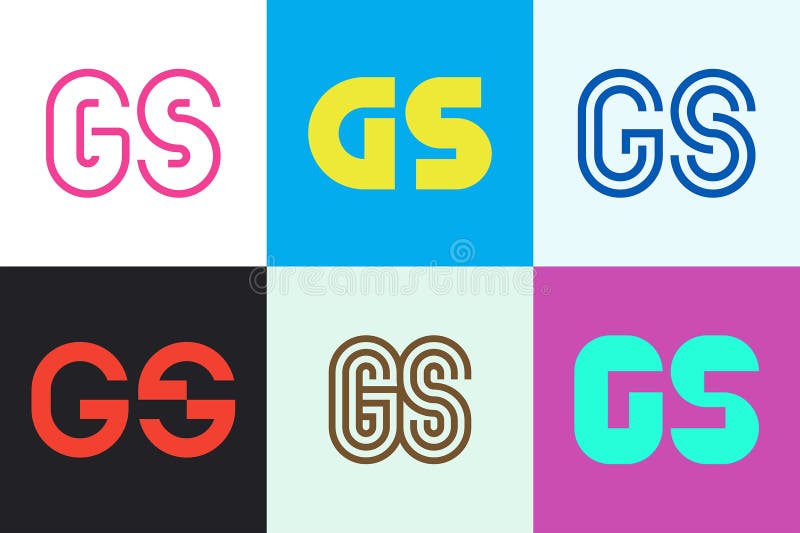 Set of letter GS logos stock vector. Illustration of collection - 292232343