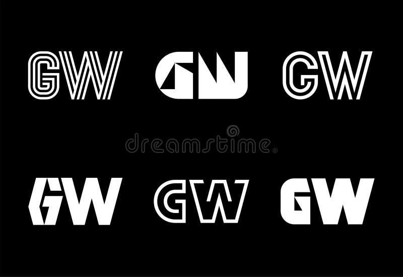 Set of letter GW logos stock vector. Illustration of concept - 294019404