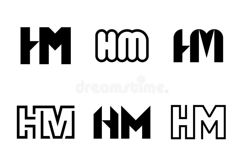 Set of letter HM logos stock vector. Illustration of business - 288466991