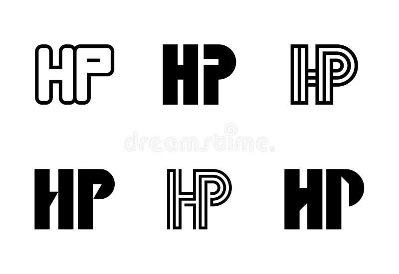 Set of letter HP logos stock vector. Illustration of line - 288466987