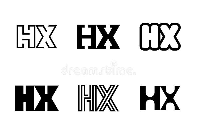 Set of letter HX logos stock vector. Illustration of button - 288466976