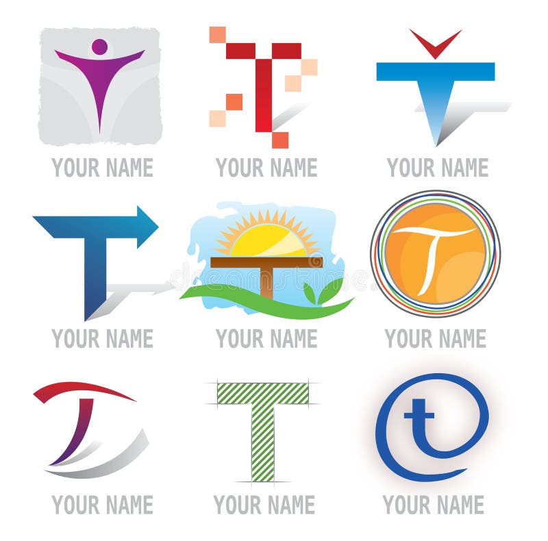 Set of Letter Icons - Letter T Stock Vector - Illustration of person ...