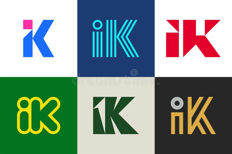 Set of letter IK logos stock vector. Illustration of design - 292238773