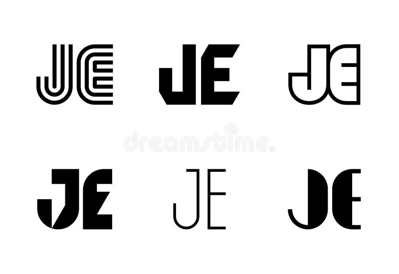 Set of letter JE logos stock vector. Illustration of huge - 288487498