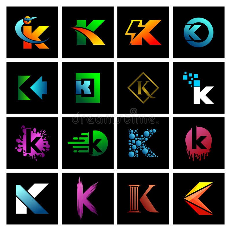 Set of Letter K Simple Logo Icon Design Vector. Stock Vector ...